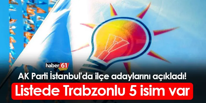 AK Parti İstanbul'da ilçe adaylarını açıkladı! Listede Trabzonlu 5 isim ...